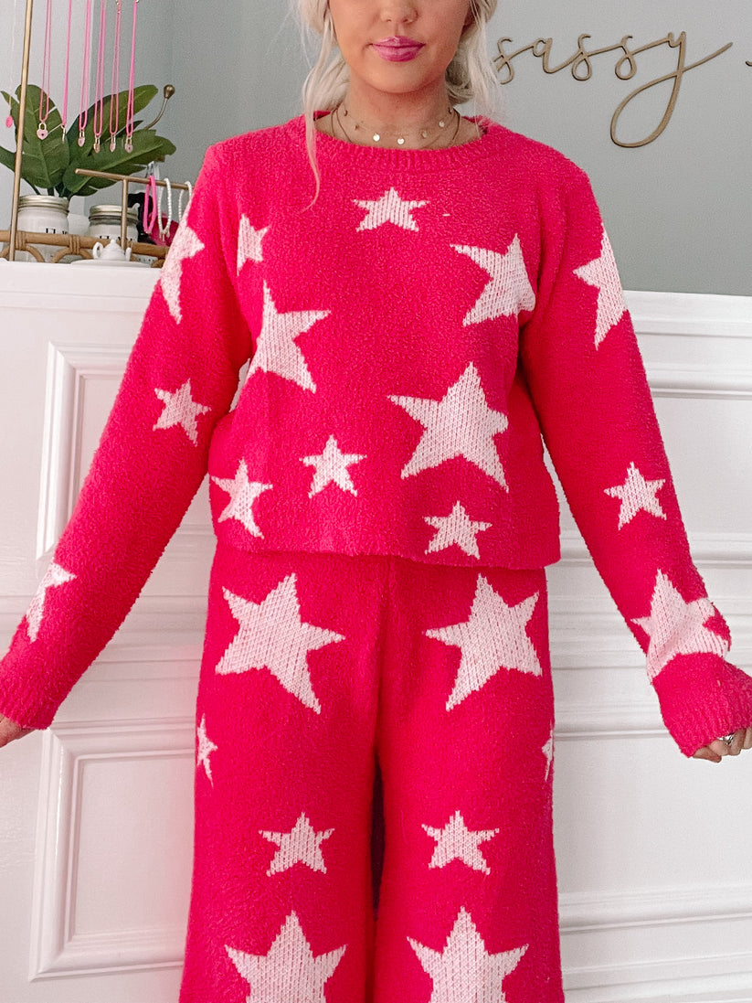 Cuddle in the Clouds Hot Pink Star Pajama Pants | Sassy Shortcake