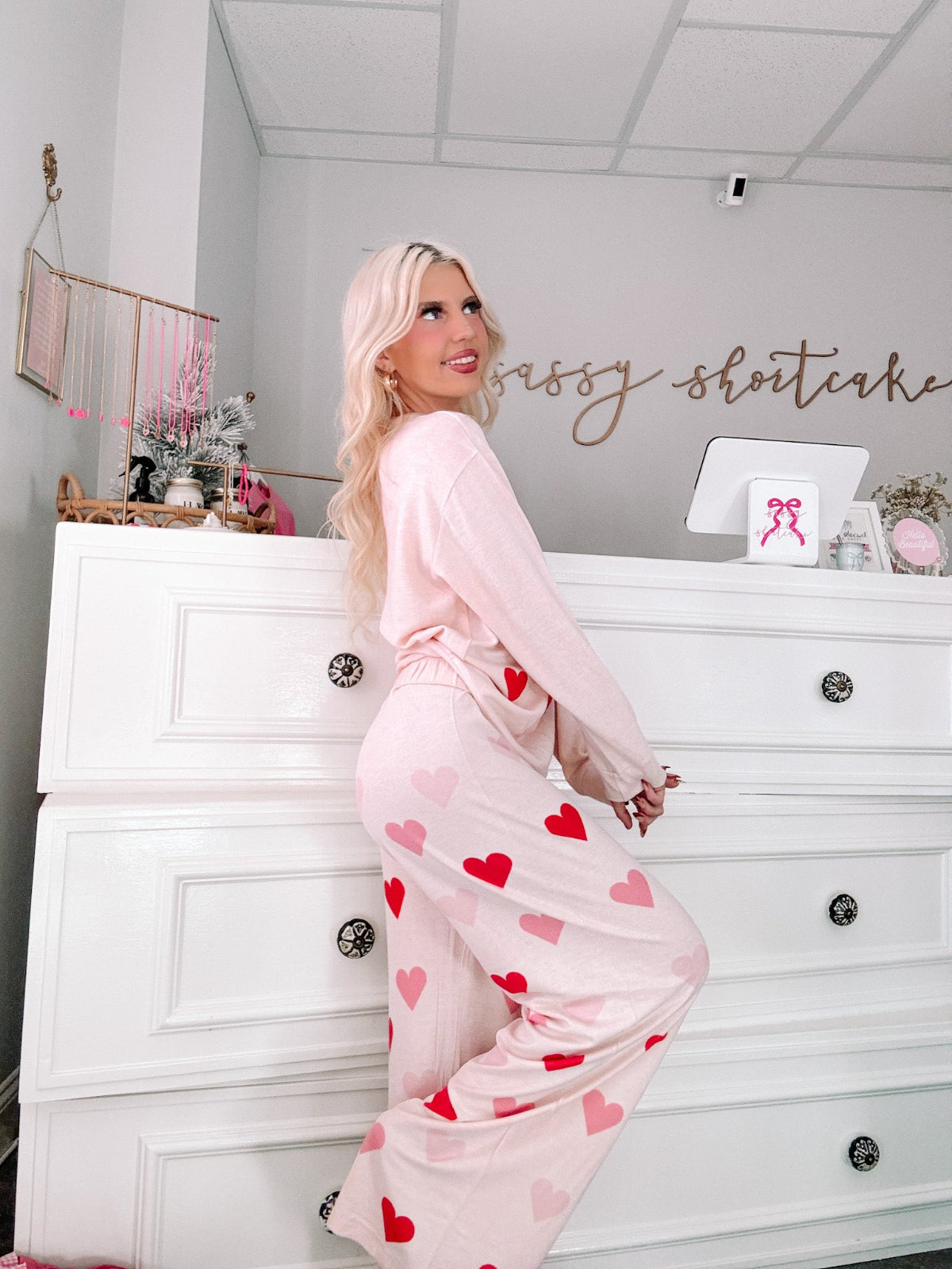 Hearts All Over PJ Set | Pink & Red Heart Pajamas | Sassy Shortcake