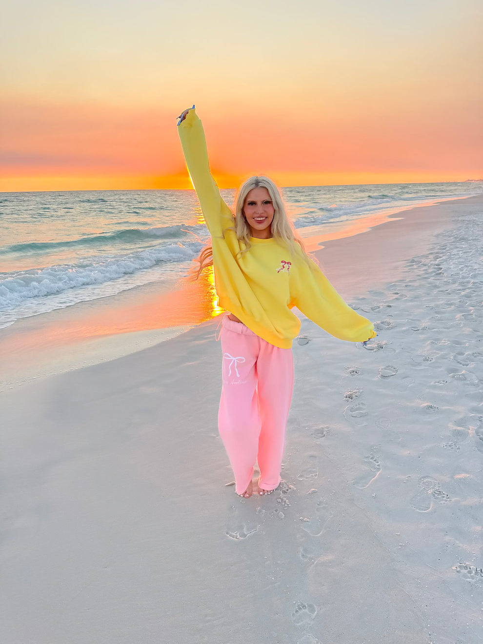 Sassy Yellow Bow Crewneck | Cute Pink Bow Sweatshirt – Sassy Shortcake
