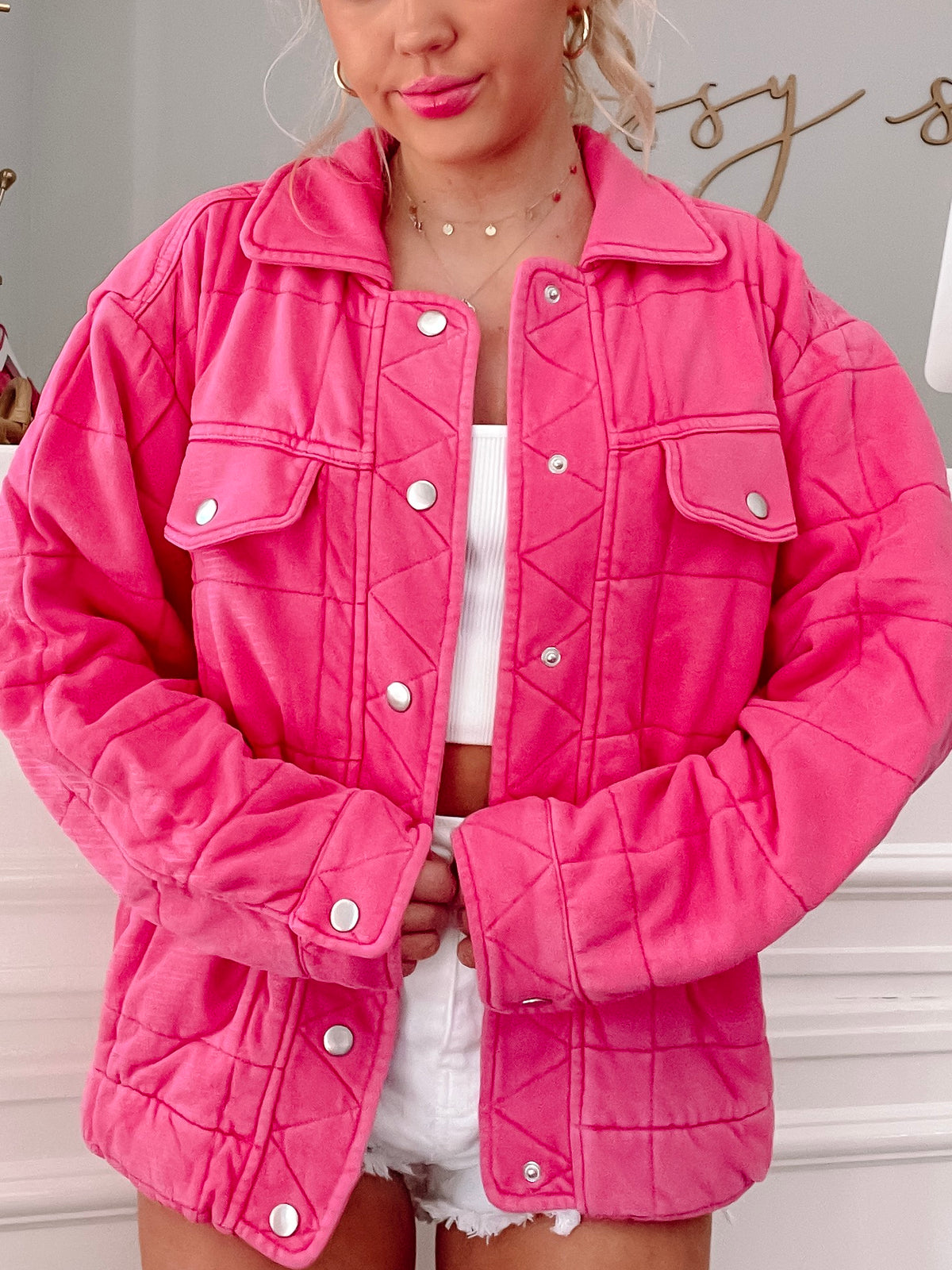 Landry Pink Quilted Jacket | Sassy Shortcake | Sassy Shortcake