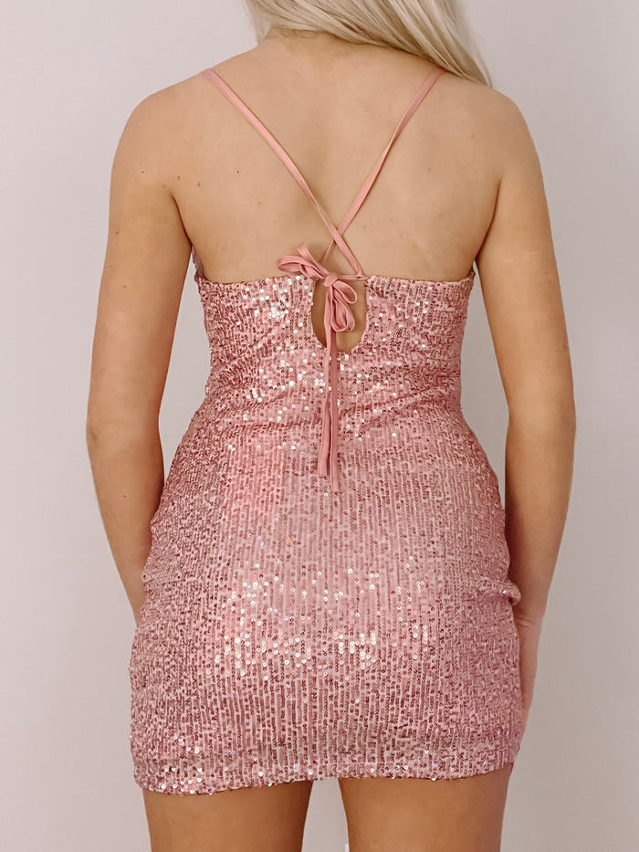 Serena Pink Sequin Dress | Sassy Shortcake