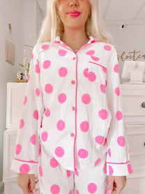Smiley Pink PJ Smiley Face Pajama Set | Sassy Shortcake